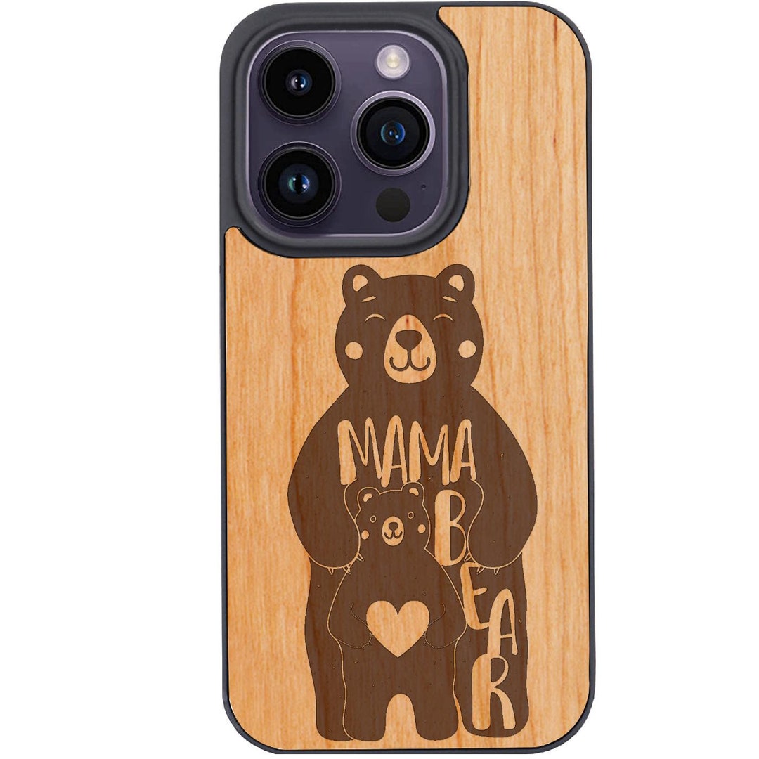 OTTOPRO Premium Cherry Wood Case - Mama Bear - Engraved- Magsafe Wood ...