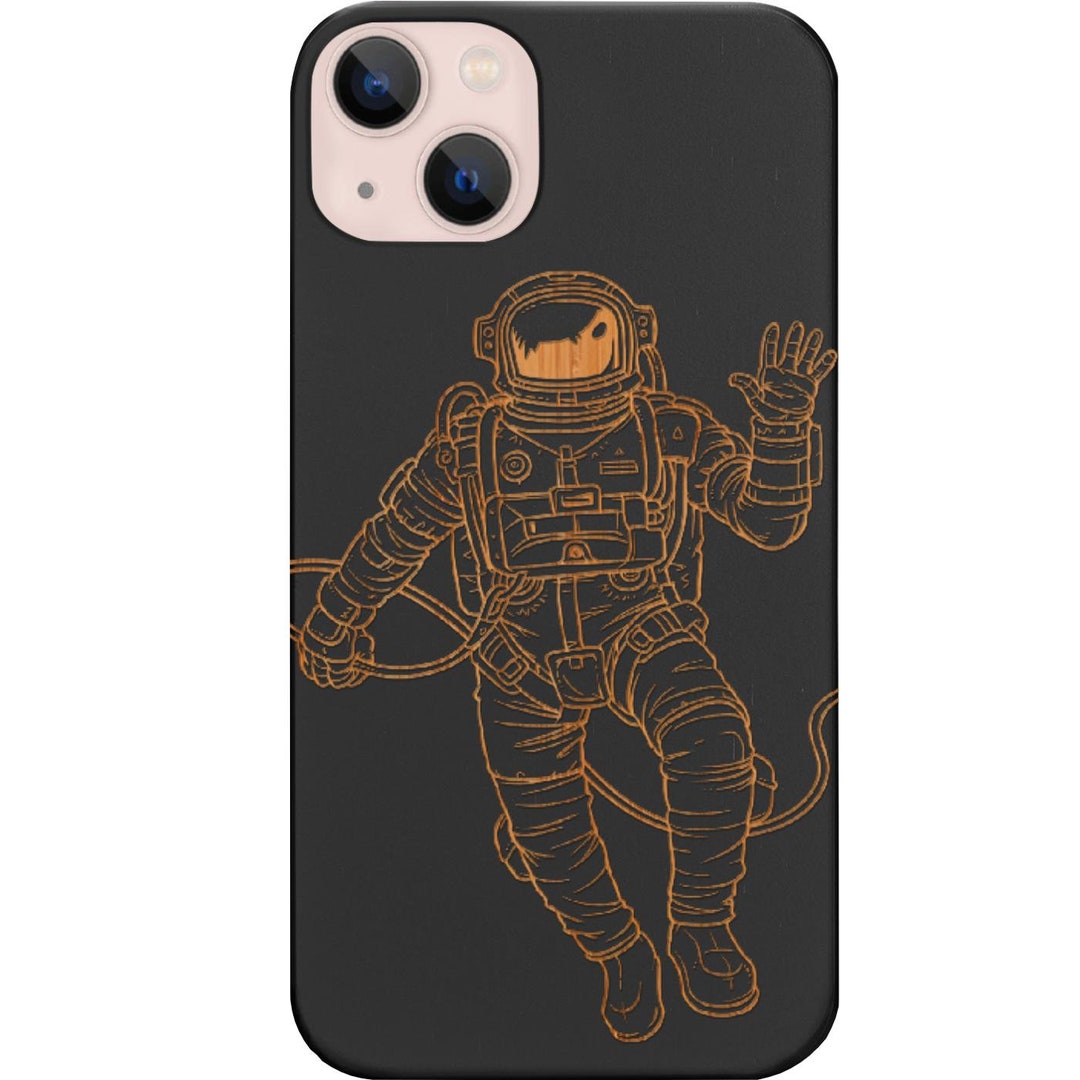 Astronaut Engraved Wood Phone Case for iPhone Models and Samsung Phones ...