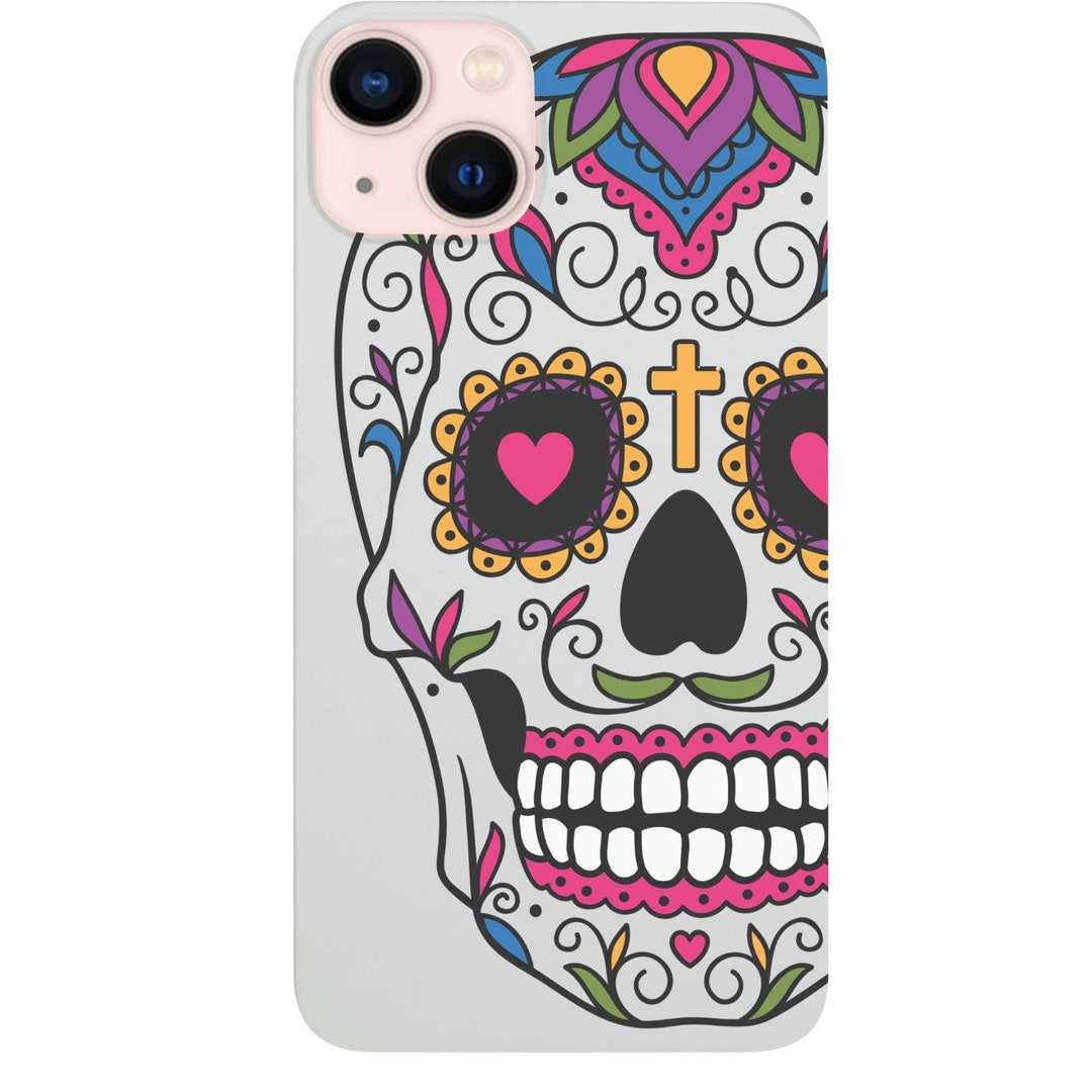 Sugar Skull Boy UV Color Engraved Wood Phone Case for iPhone Models and ...