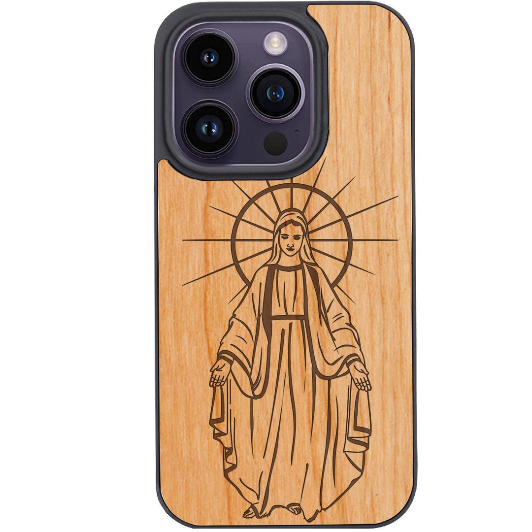 OTTOPRO Premium Cherry Wood Case - Mother Mary - Engraved - Magsafe ...