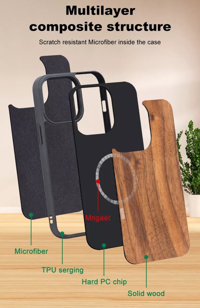 OTTOPRO Premium Cherry Wood Case - Pirate - Engraved- Magsafe Wood ...