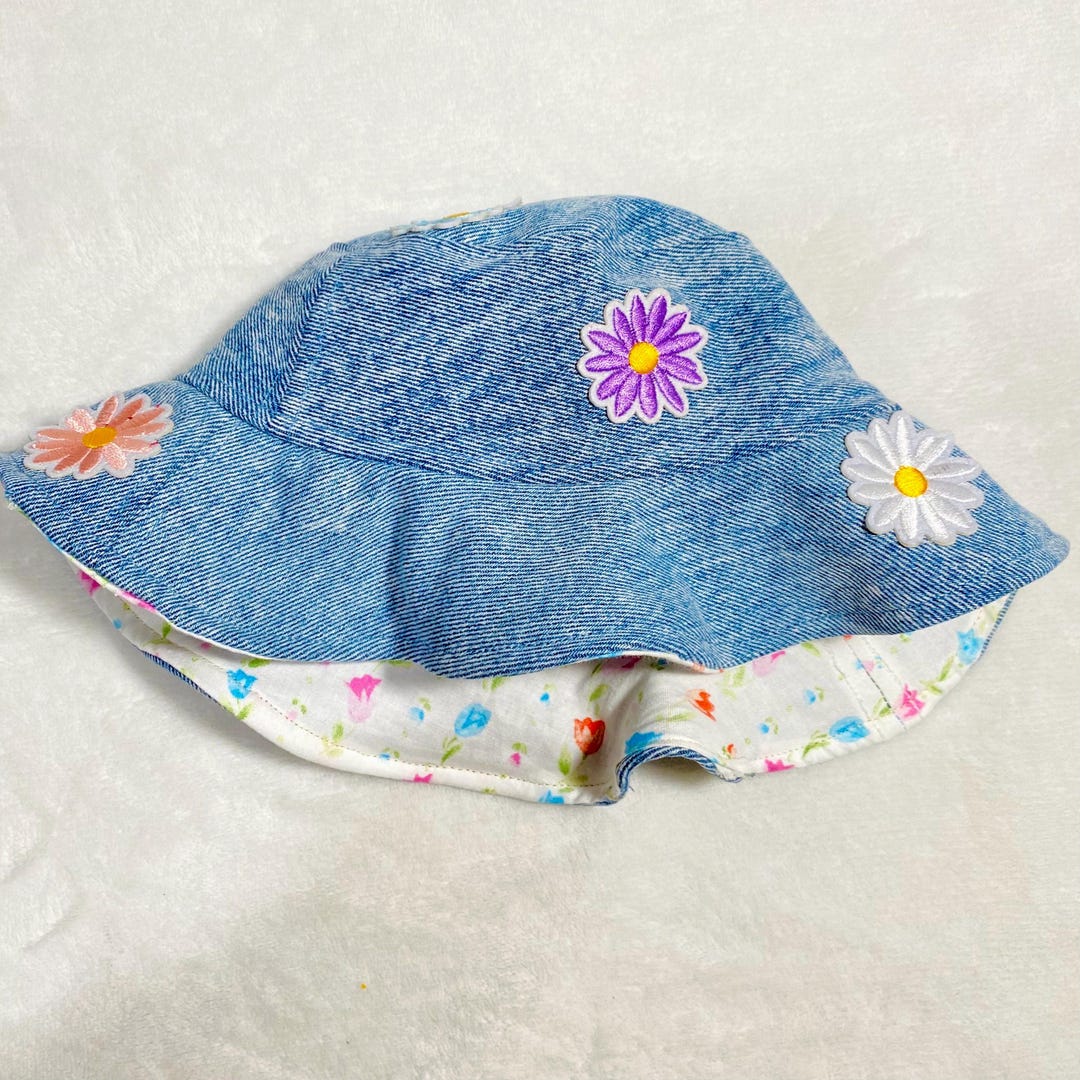 Denim Reverisble Bucket Hat | Baby Sunhat | Baby Gift | Garden Fairy ...