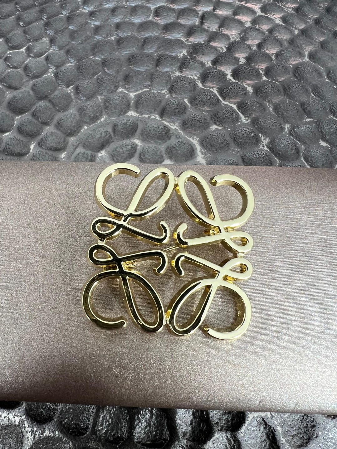 Loewe Gold Metal Brooch - Etsy