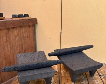 Mexican Metate Made of Dark Lava Rock With Metlapil 22x30 CM, Mexican ...