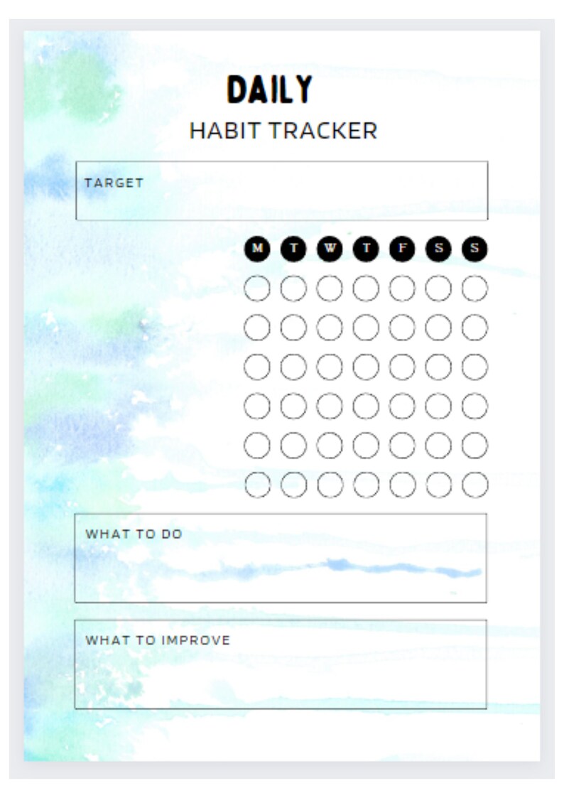 Habit Tracker, Printable Habit Tracker, PDF Printable, PDF Habit ...