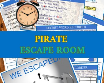 Escape Room for Kids Printable Escape Room Pirate Treasure Hunt Escape ...