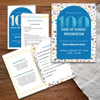 100th Day of School Rainbow Chalkboard Award Certificate INSTANT ...
