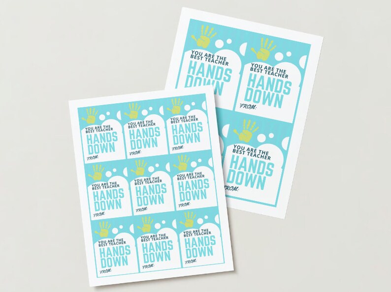 Hands Down Best Teacher Gift Tags, Teacher Thank You Gift Tag, Thank ...