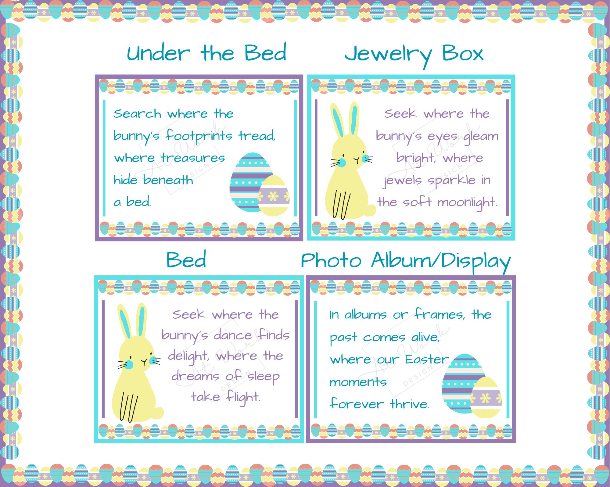 Challenging Kids Easter Scavenger Hunt - Indoor Easter Treasure Hunt ...
