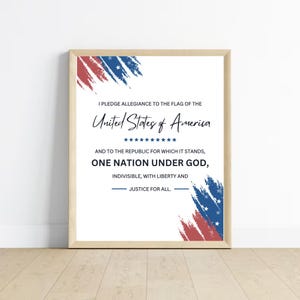 Pledge of Allegiance Printable Sign, United States of America ...