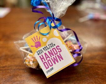 Hands Down Best Teacher Gift Tags, Teacher Thank You Gift Tag, Thank ...