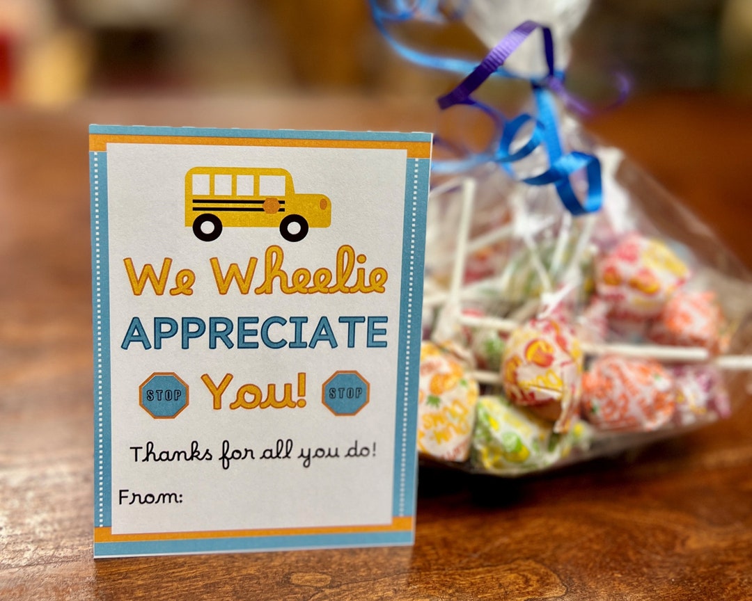School Bus Driver Teacher Appreciation Thank You Gift Tags, Monitor ...
