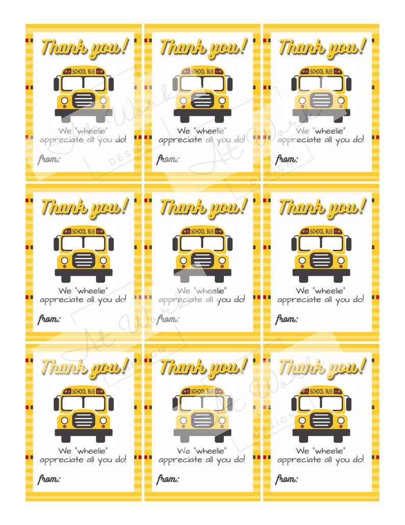 Bus Drivers, School Transportation, Monitors, Thank You Appreciation ...
