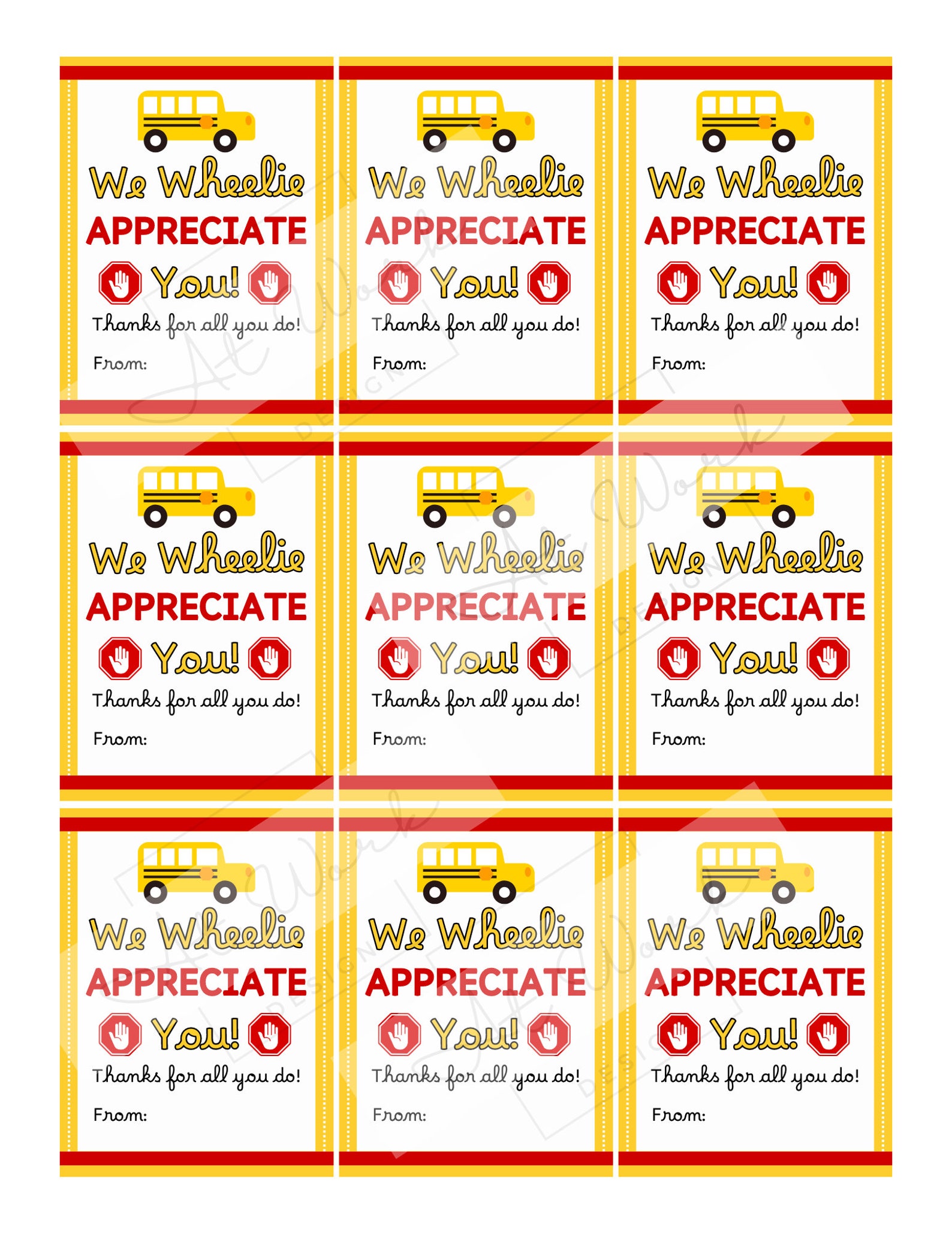 School Transportation Bus Drivers and Monitors Thank You Appreciation ...