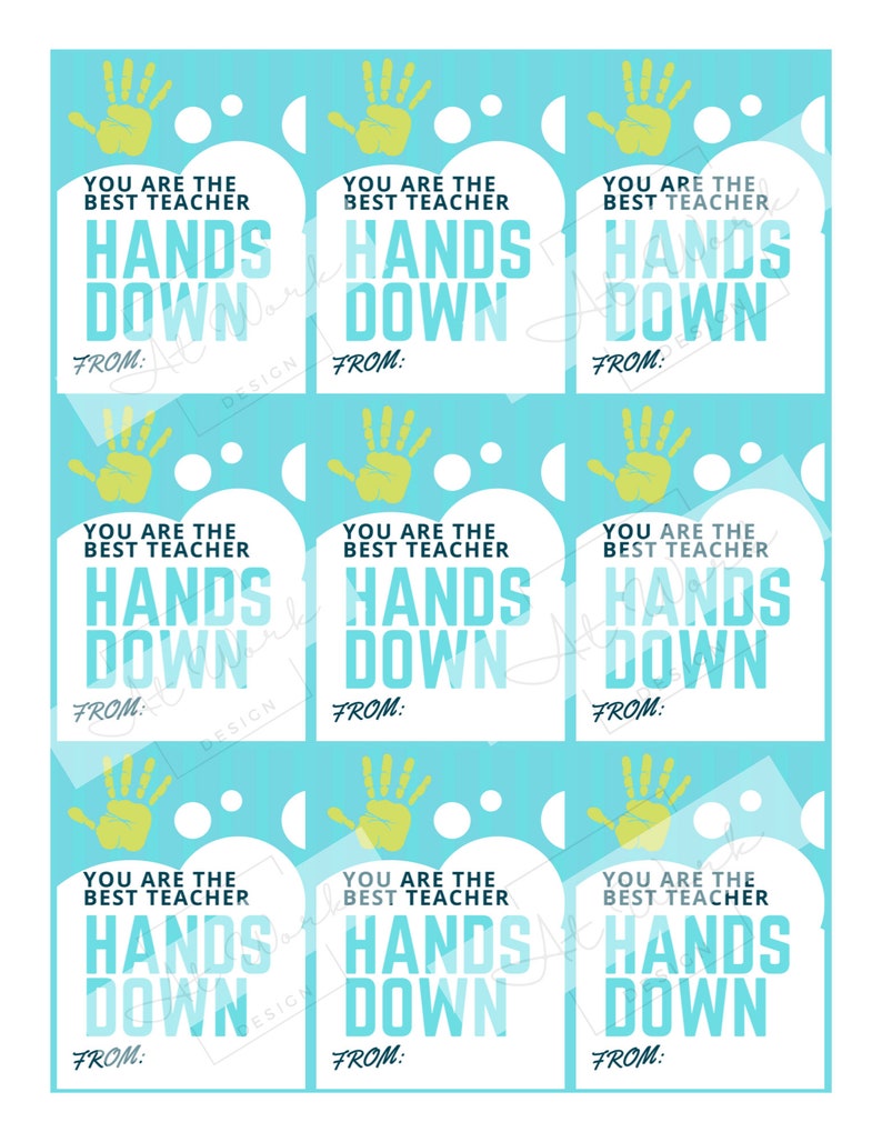 Hands Down Best Teacher Gift Tags, Teacher Thank You Gift Tag, Thank ...