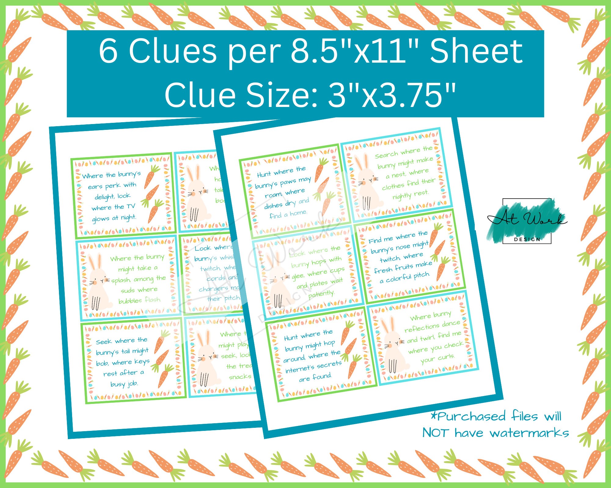 Indoor Kids Easter Scavenger Hunt Clues Treasure Hunt Clues Easter ...