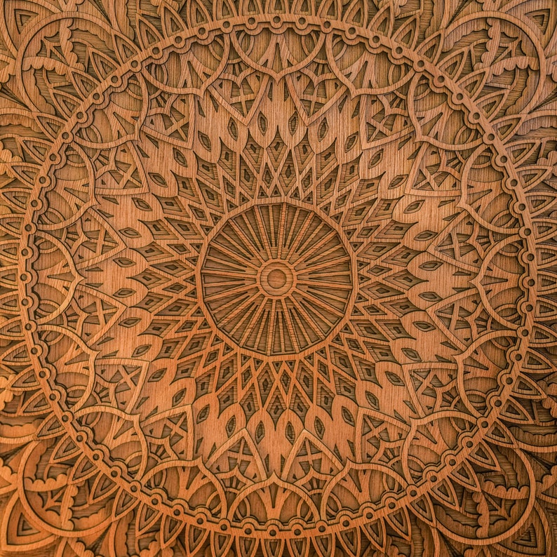 Framed Mandala 3D Layered Wood Art - Etsy