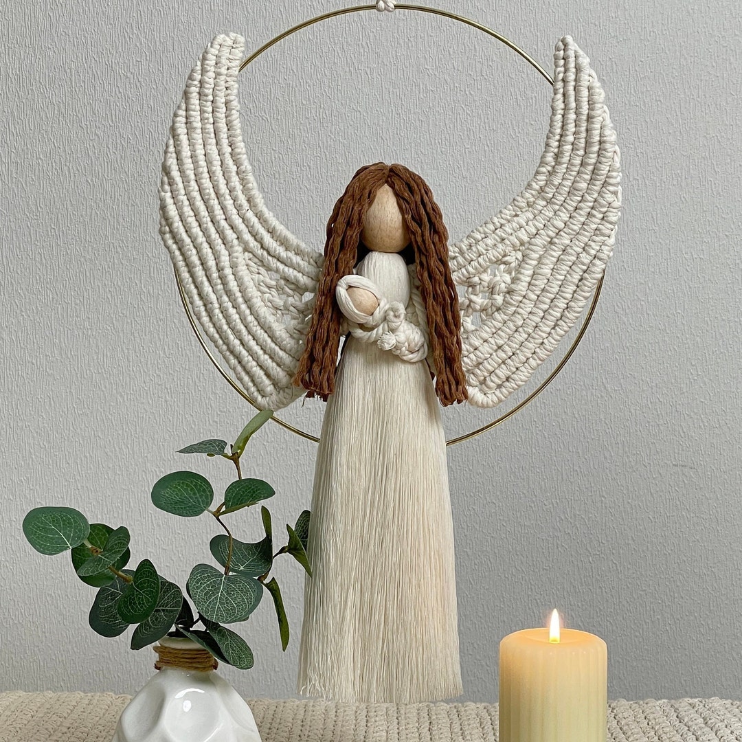 Macrame Angel, Macrame Dolls, Handmade Gift, Gift for Mother, First ...