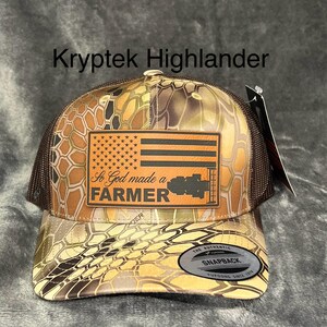 So God Made a Farmer Leather Hat Patch on Snapback Hat - Etsy
