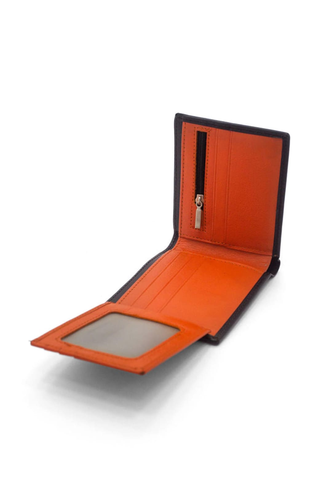 Men's Leather Wallet , the TANGO, Black & Orange RFID Protected - Etsy
