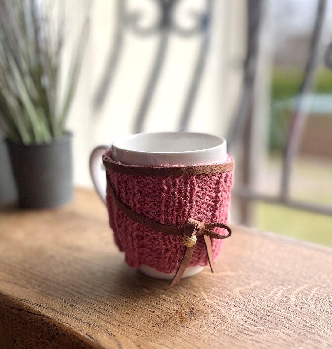 Crochet Coffee Cup . Pink Mug Sleeve. Crochet Mug Cozy Pattern . Mug ...