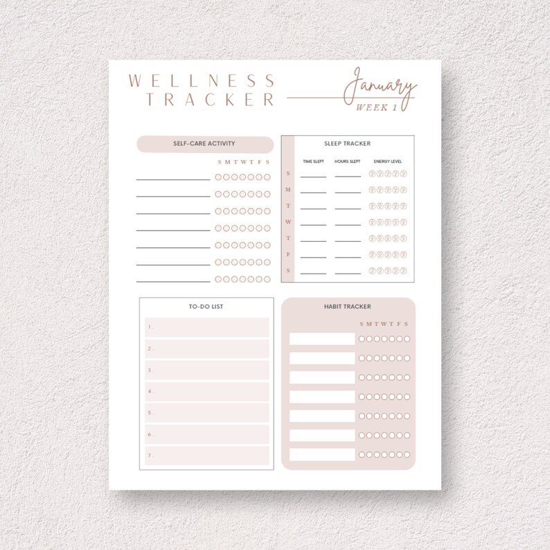 2025 Ultimate Wellness Tracker Printable - Self-care Activity, Sleep ...