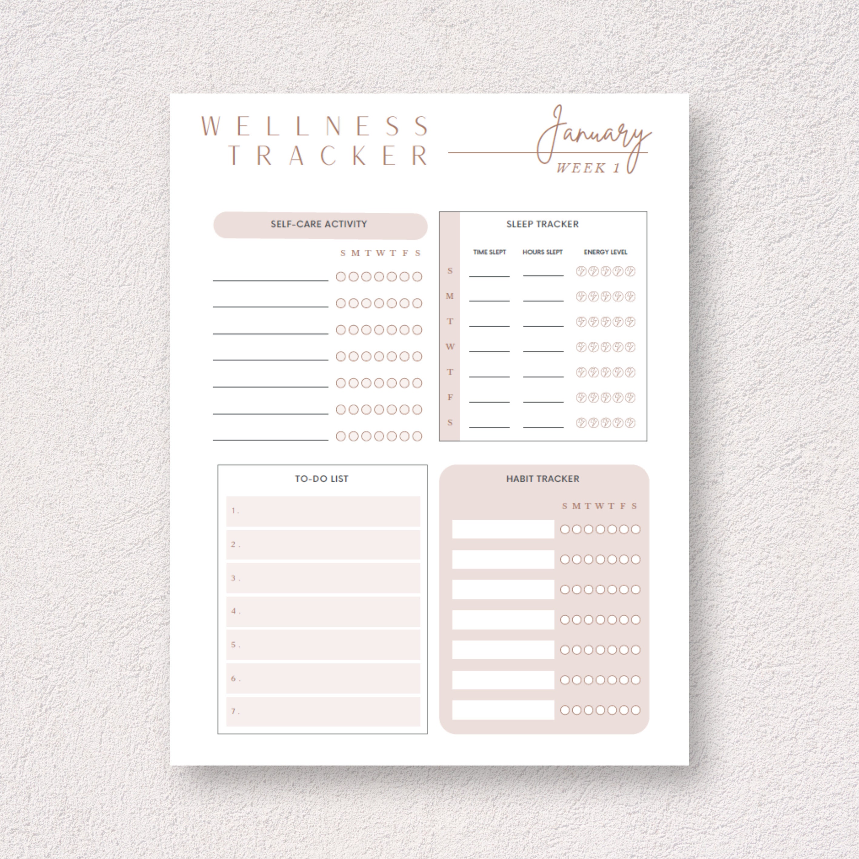 2025 Ultimate Wellness Tracker Printable - Self-care Activity, Sleep ...