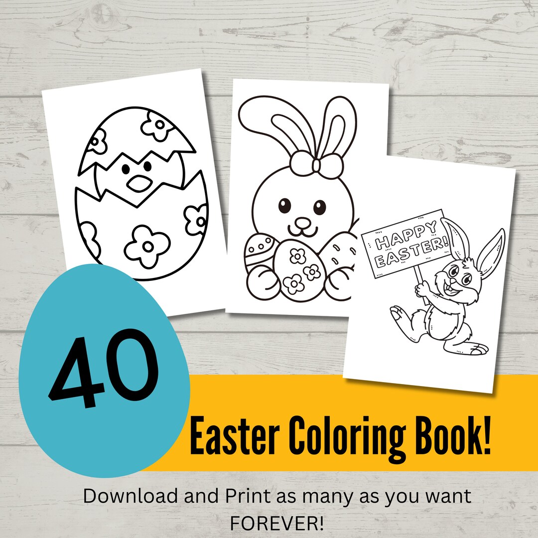 Easter Bunny Easter Coloring Svg Kids Easter Instant Download Palm ...