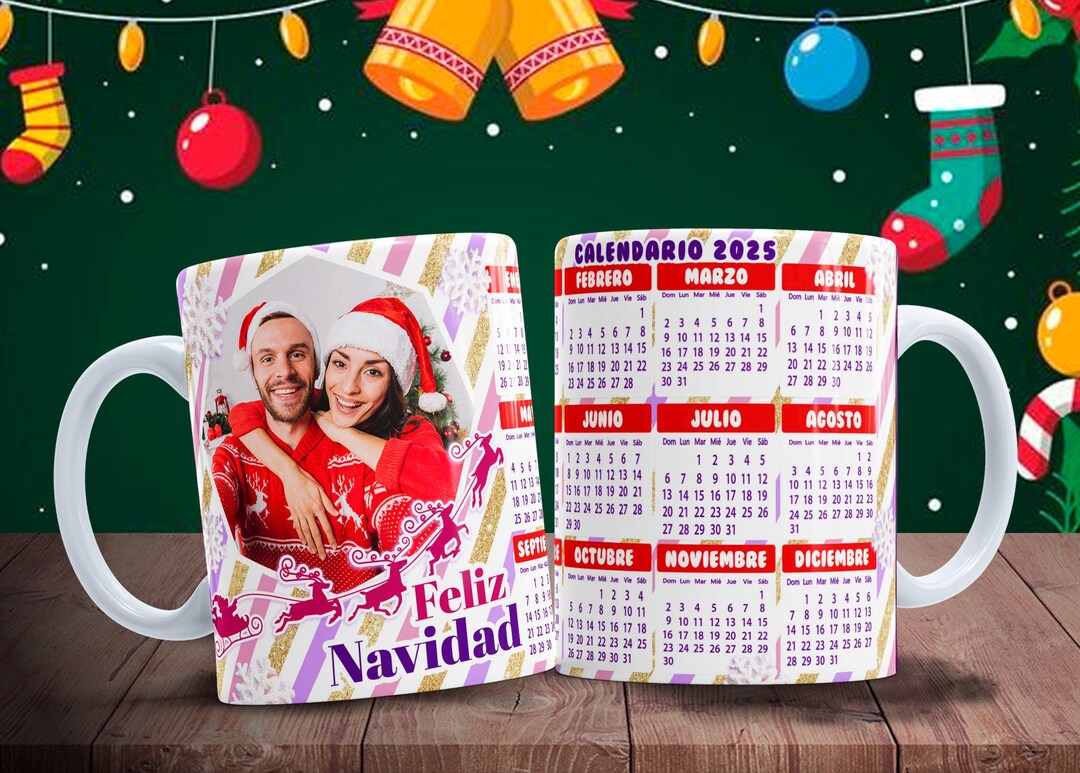 Christmas Mug Calendar 2025, 20 Editable PSD Christmas Templates, 2025 ...