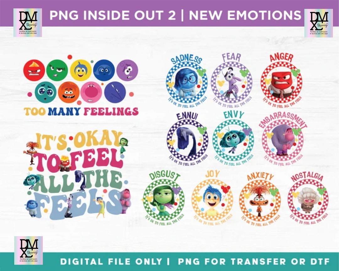 Inside Out 2 archivos PNG, 2 Ira, alegría, asco, tristeza, miedo ...