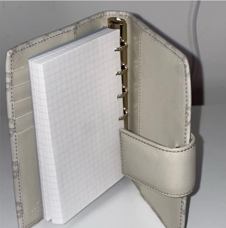 Gucci GG Guccissima Grayish White Leather Agenda Cover Day Planner - Etsy