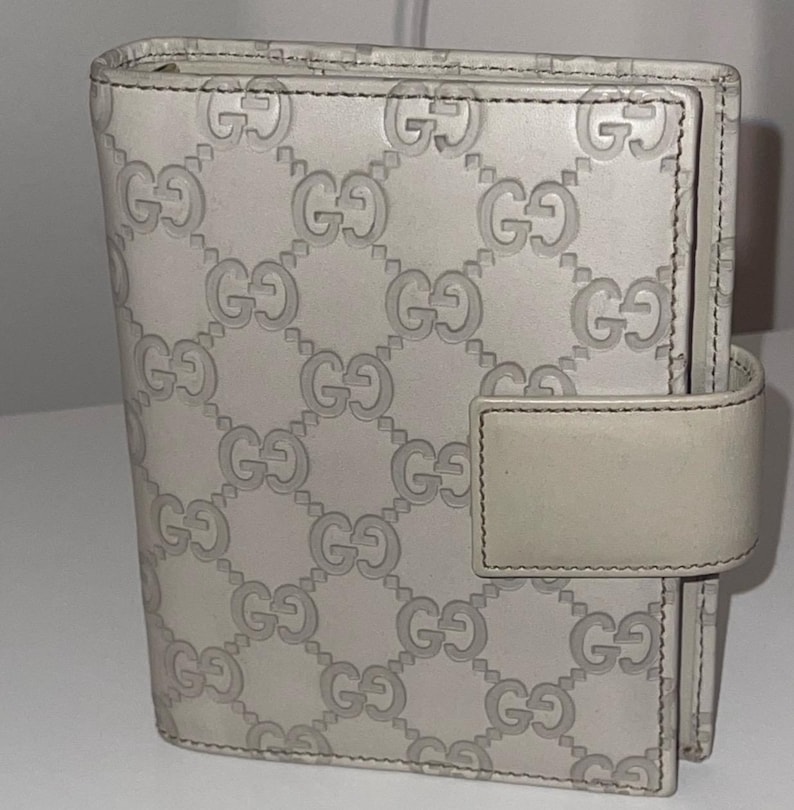 Gucci GG Guccissima Grayish White Leather Agenda Cover Day Planner - Etsy