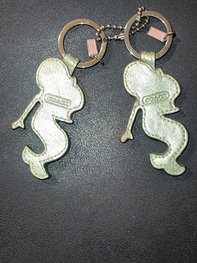 COACH EARLY 2000’s Vintage Leather Sequins MERMAID Keychain Purse Bag ...