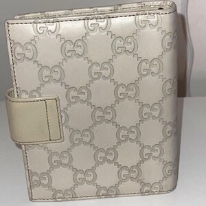 Gucci GG Guccissima Grayish White Leather Agenda Cover Day Planner - Etsy