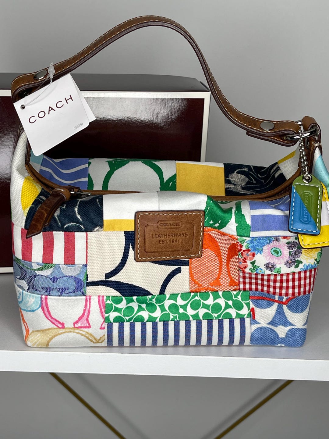 Vintage Coach Hamptons Signature Multicolor Purse Bag - Etsy