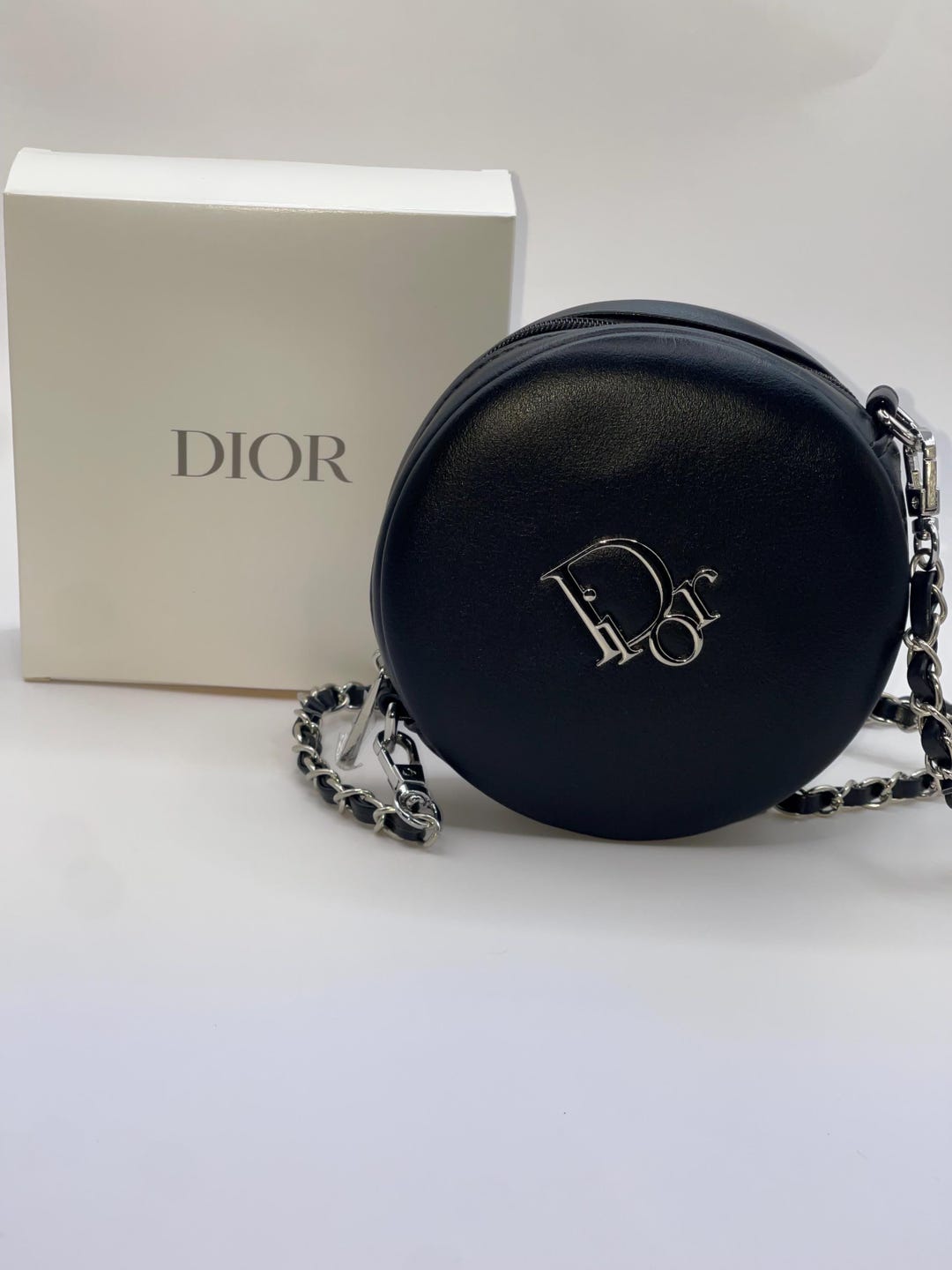 Christian Dior Beauty VIP Makeup Pouch Black&silver Round Pouch Case ...
