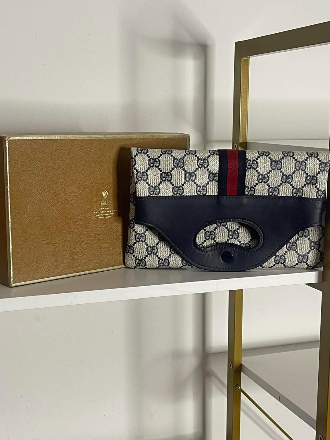 Gucci Vintage Old Sherri GG Leather Handle Tote Bag W/ Box - Etsy