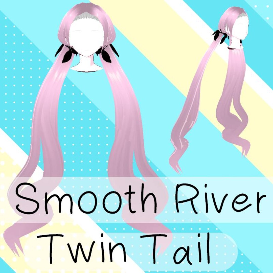 Vroid Hair Preset - Extention- Smooth River Low Twin Tail - Etsy