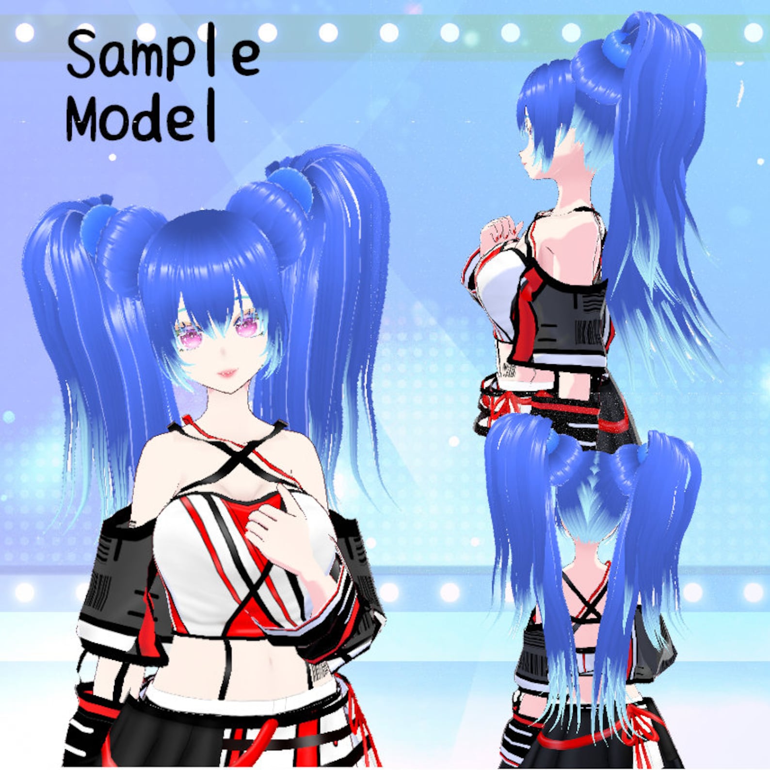 Vroid Hair Preset Extention Waterfall Double Bun Twin Tail - Etsy