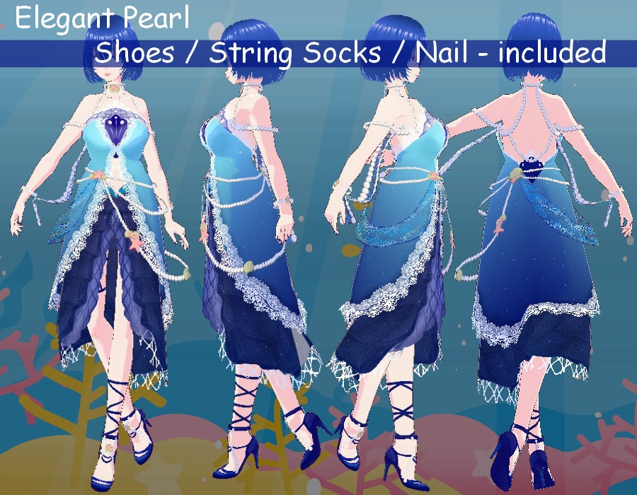 Vroid Outfit - Deep Sea Dress Set: Vtuber Outfit (vroidcustomitem File ...