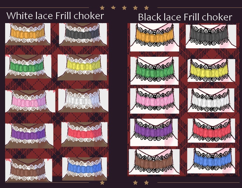 Vroid Choker - Belt and Frill With Lace - Etsy