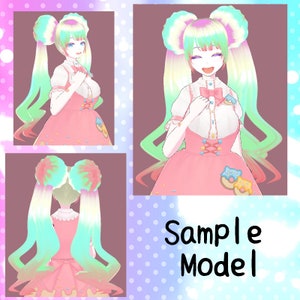 Vroid Hair Preset - Extention- Twin Large Bun - Etsy