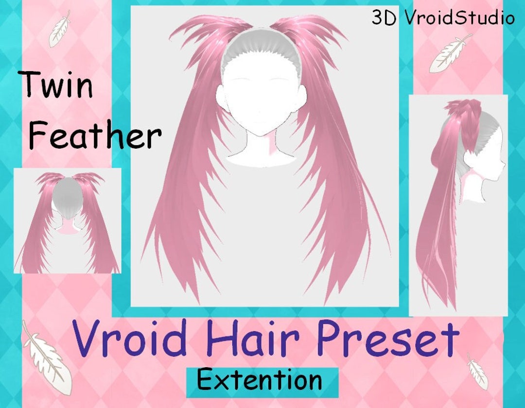 Vroid Hair Preset Extention Twin Feather - Etsy
