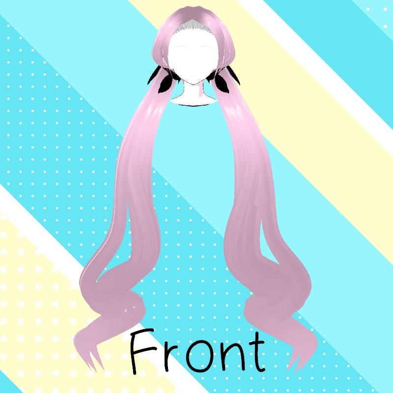 Vroid Hair Preset - Extention- Smooth River Low Twin Tail (vroid ...