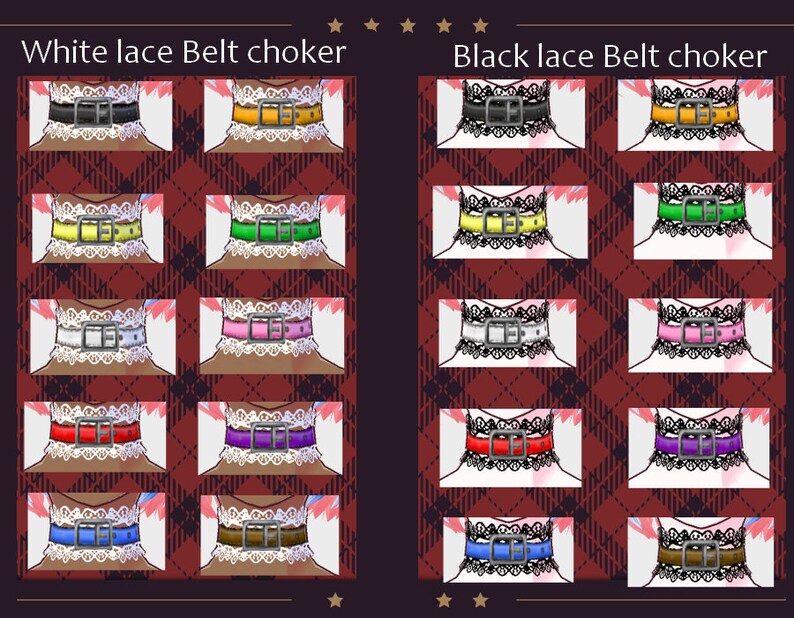 Vroid Choker - Belt and Frill With Lace - Etsy