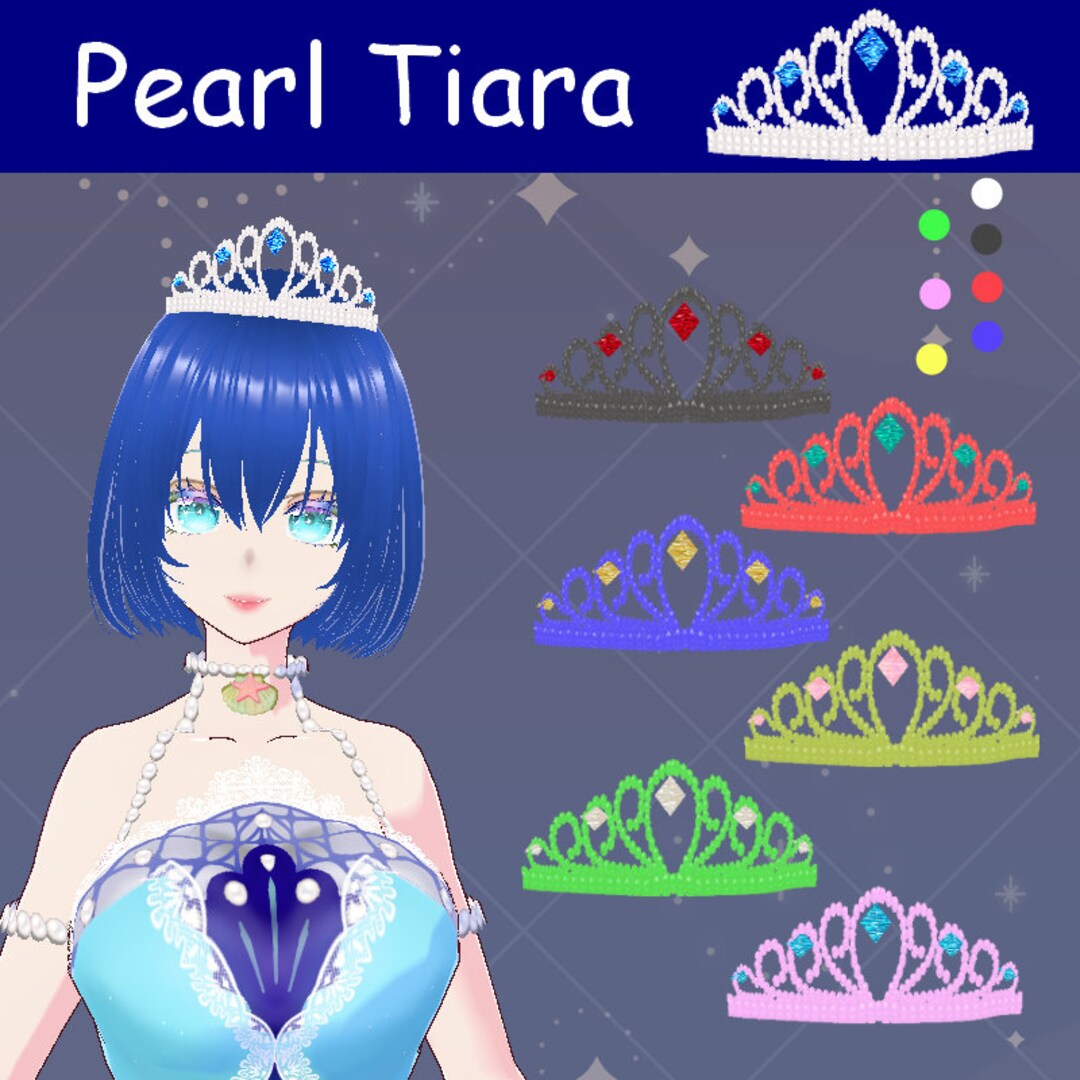 Vroid Pearl Tiara - Hair Preset. Head Accessory, Preset, Crown ...