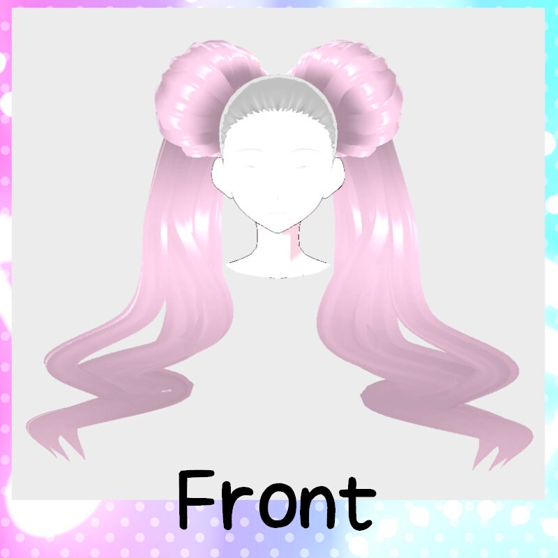 Vroid Hair Preset - Extention- Twin Large Bun - Etsy