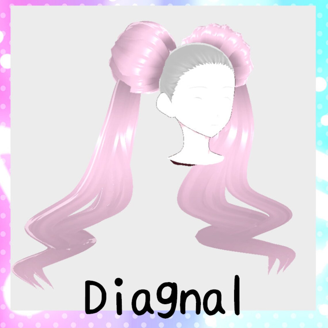 Vroid Hair Preset - Extention- Twin Large Bun - Etsy