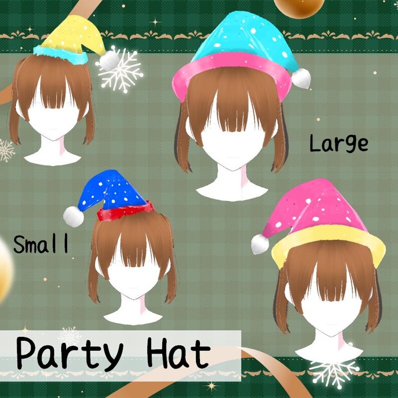 Vroid Hair Preset: Celebration Holiday Hats (vroid Customitem) - Etsy