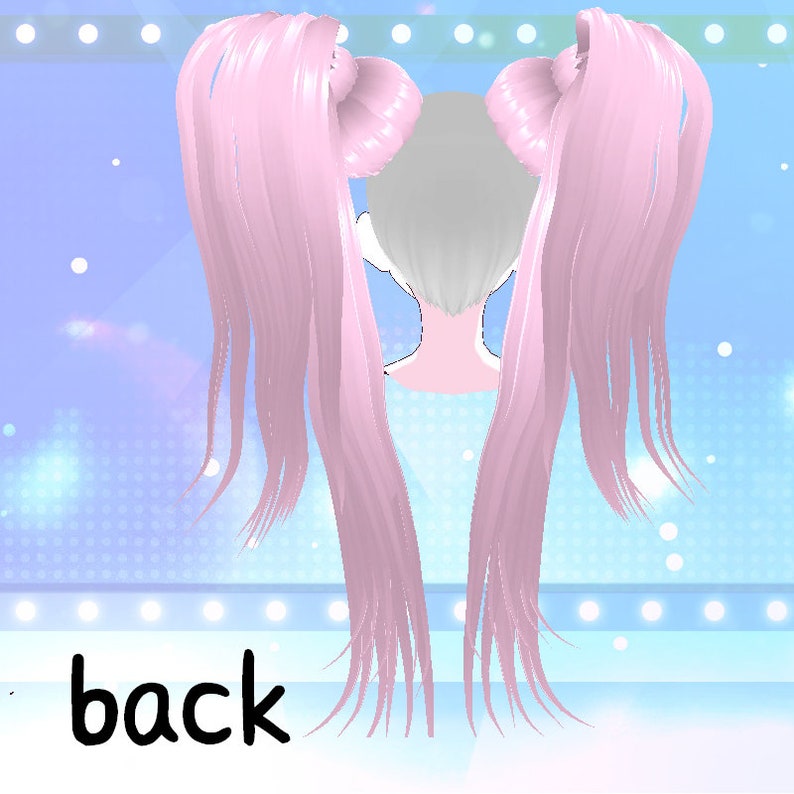 Vroid Hair Preset - Extention- Waterfall Double Bun Twin Tail (vroid ...